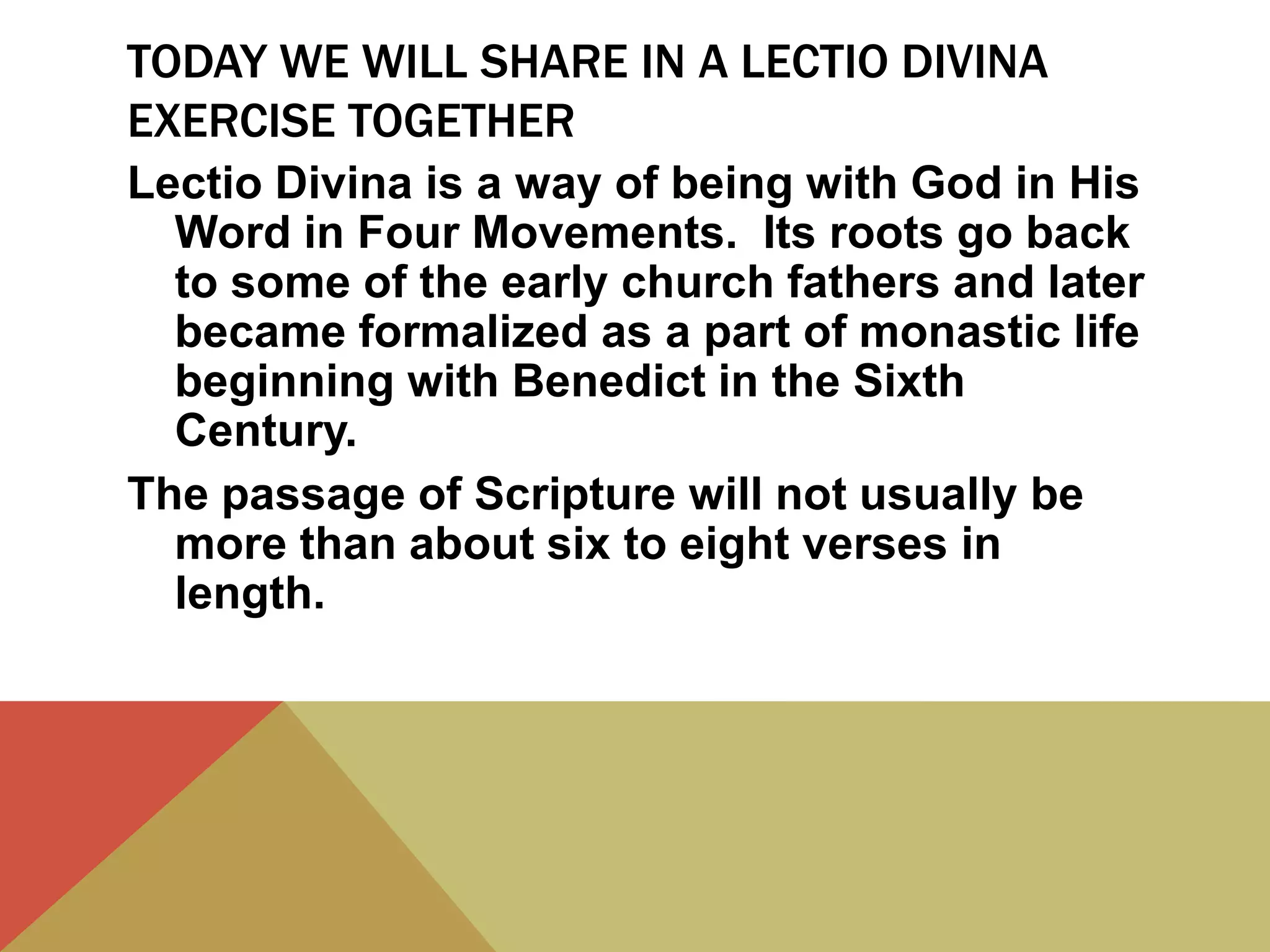 Jesus, the wisdom of god lectio divina | PPTX