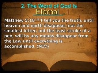 Jesus Values The Word Of God | PPT