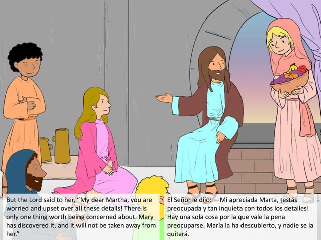 Jesus Visits Mary and Martha - Jesús visita a Marta y a María | PPT