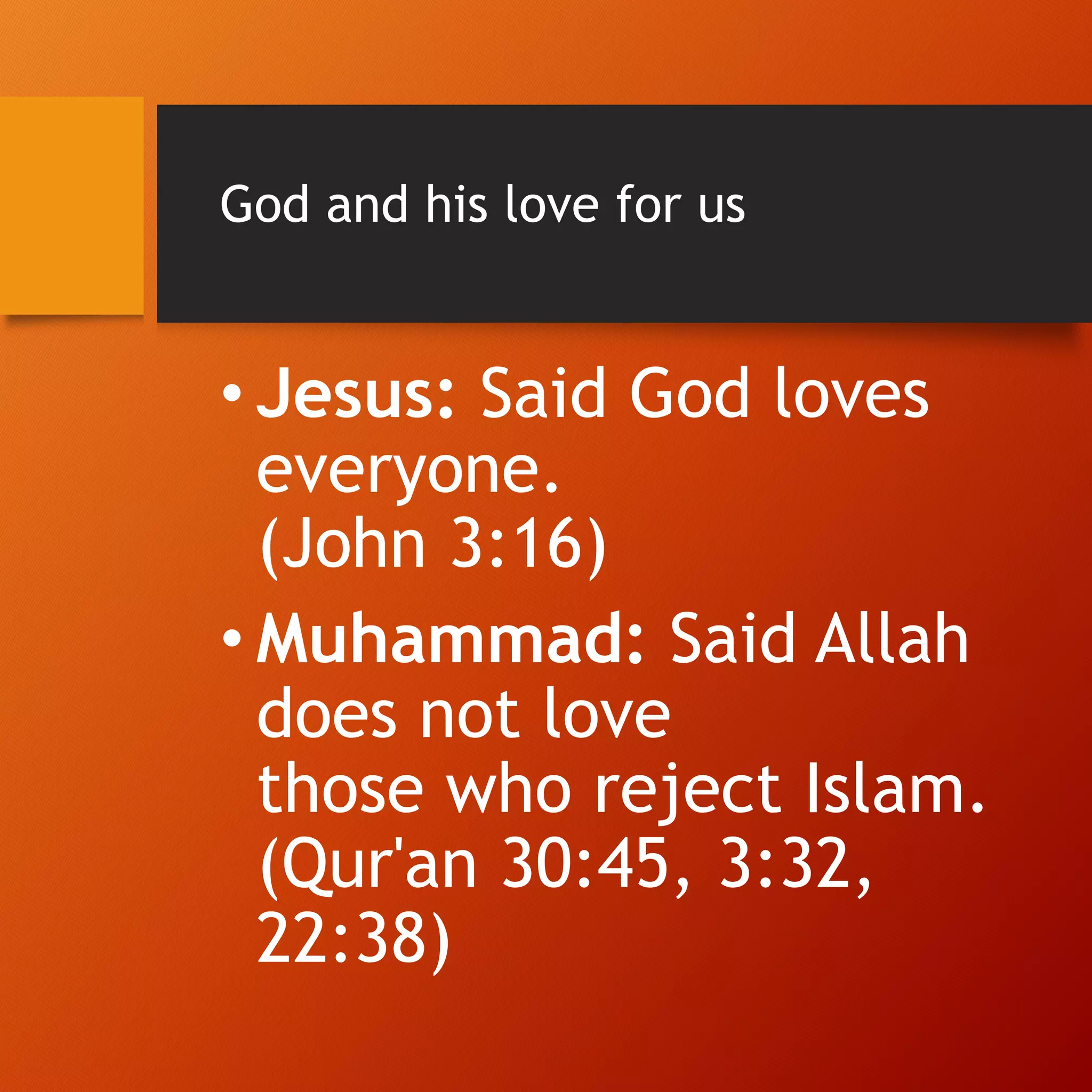 Jesus vs muhammad | PPTX | Christianity | Religion & Spirituality