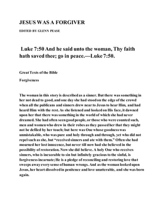 Jesus was a forgiver | PDF