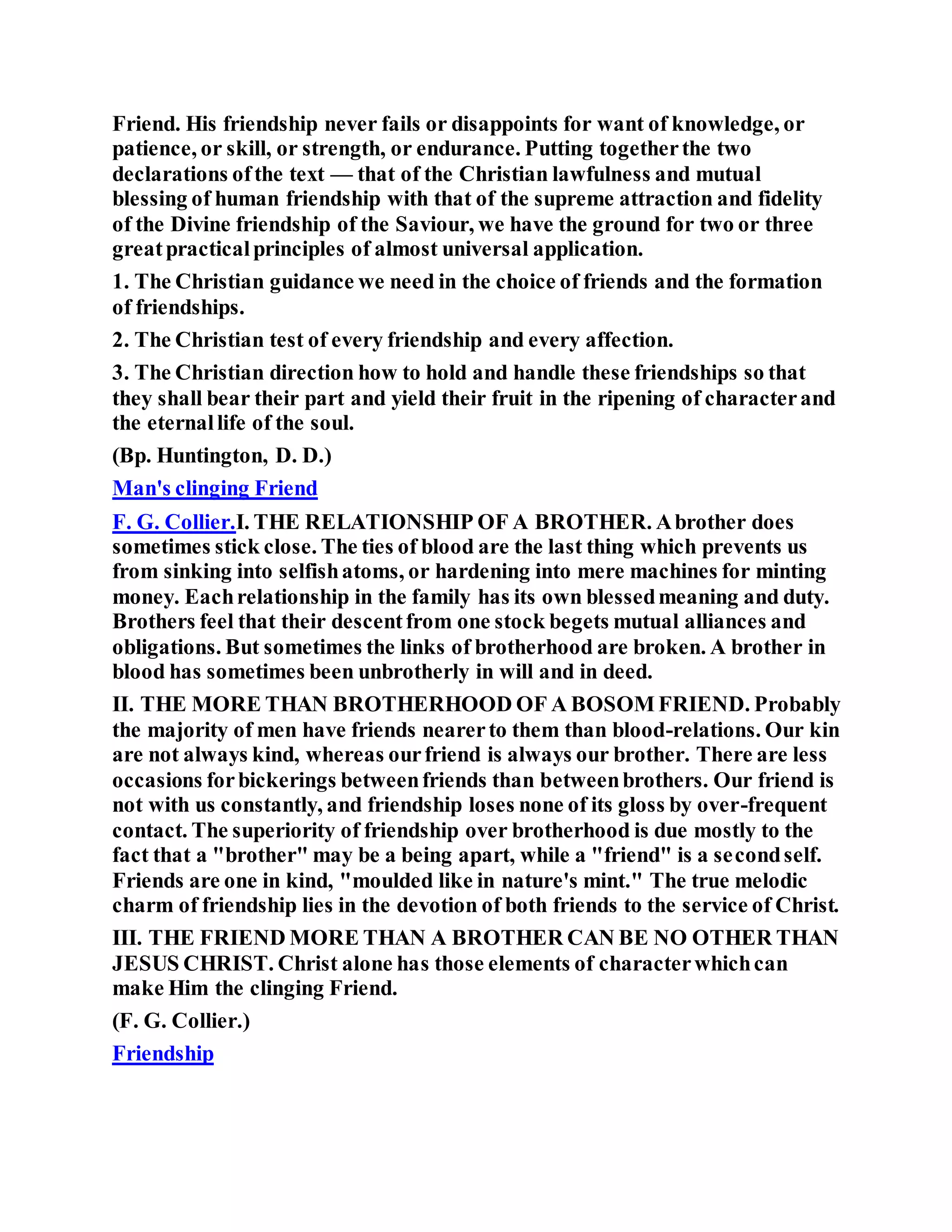 Jesus was a friend that sticks closer than a brother | DOCX