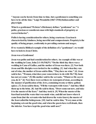 Jesus was a gentleman | PDF