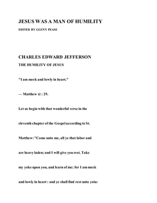 Jesus was a man of humility | PDF