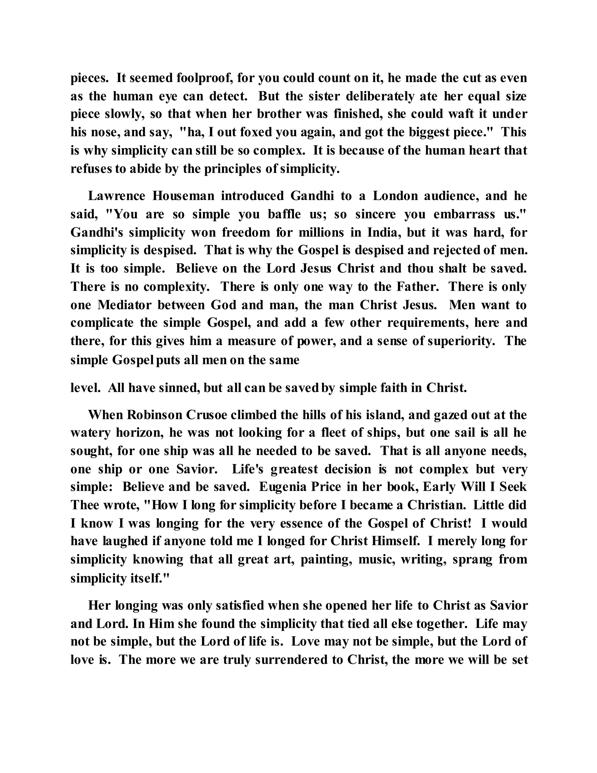 Jesus was a man of simplicity | PDF