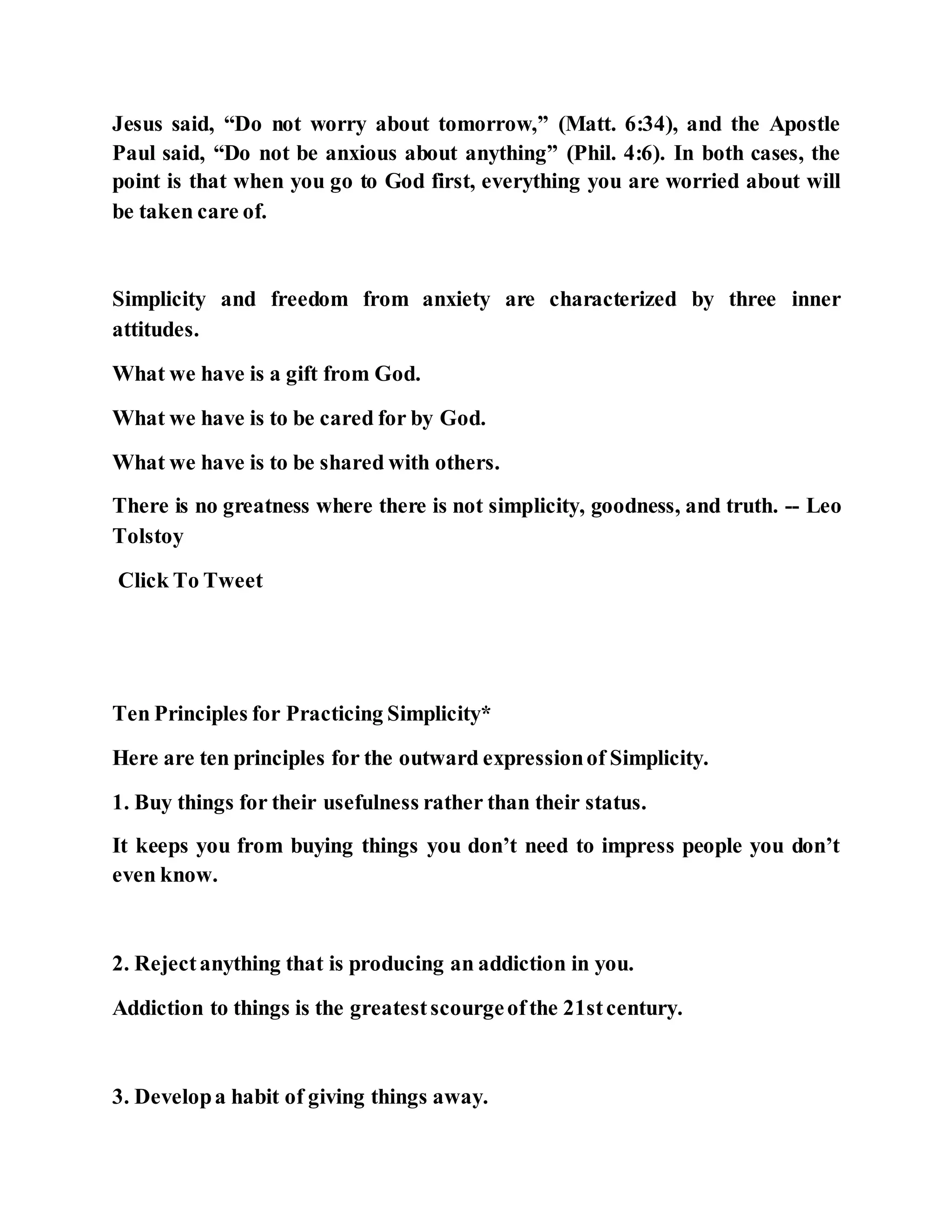 Jesus was a man of simplicity | PDF