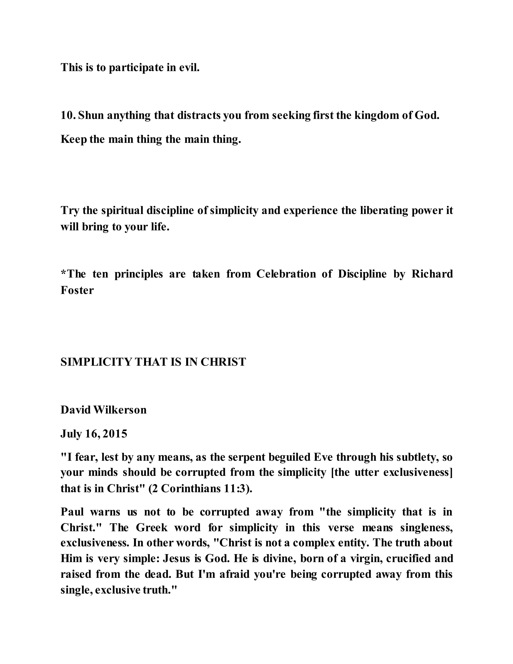 Jesus was a man of simplicity | PDF