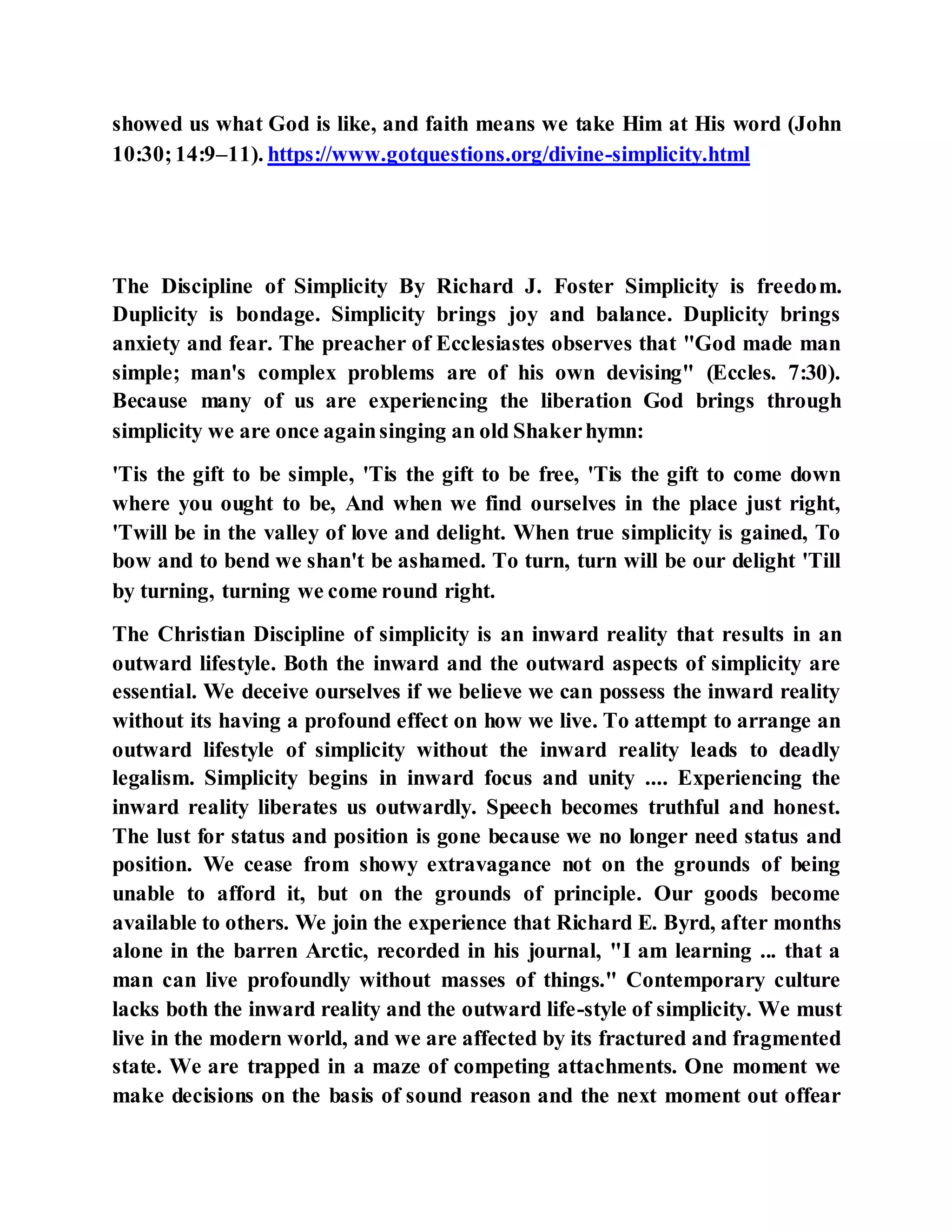 Jesus was a man of simplicity | PDF