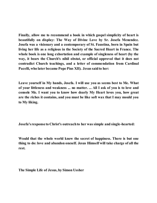 Jesus was a man of simplicity | PDF