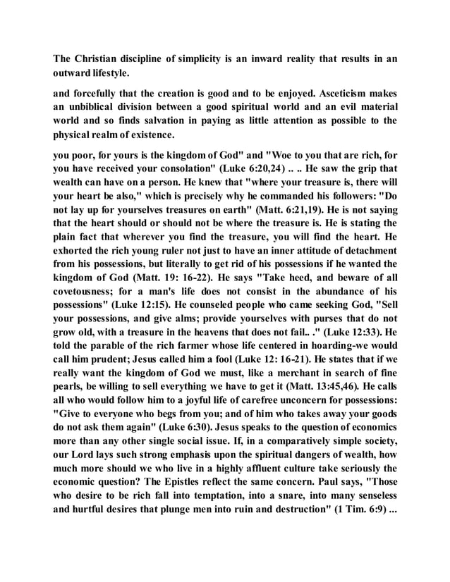 Jesus was a man of simplicity | PDF