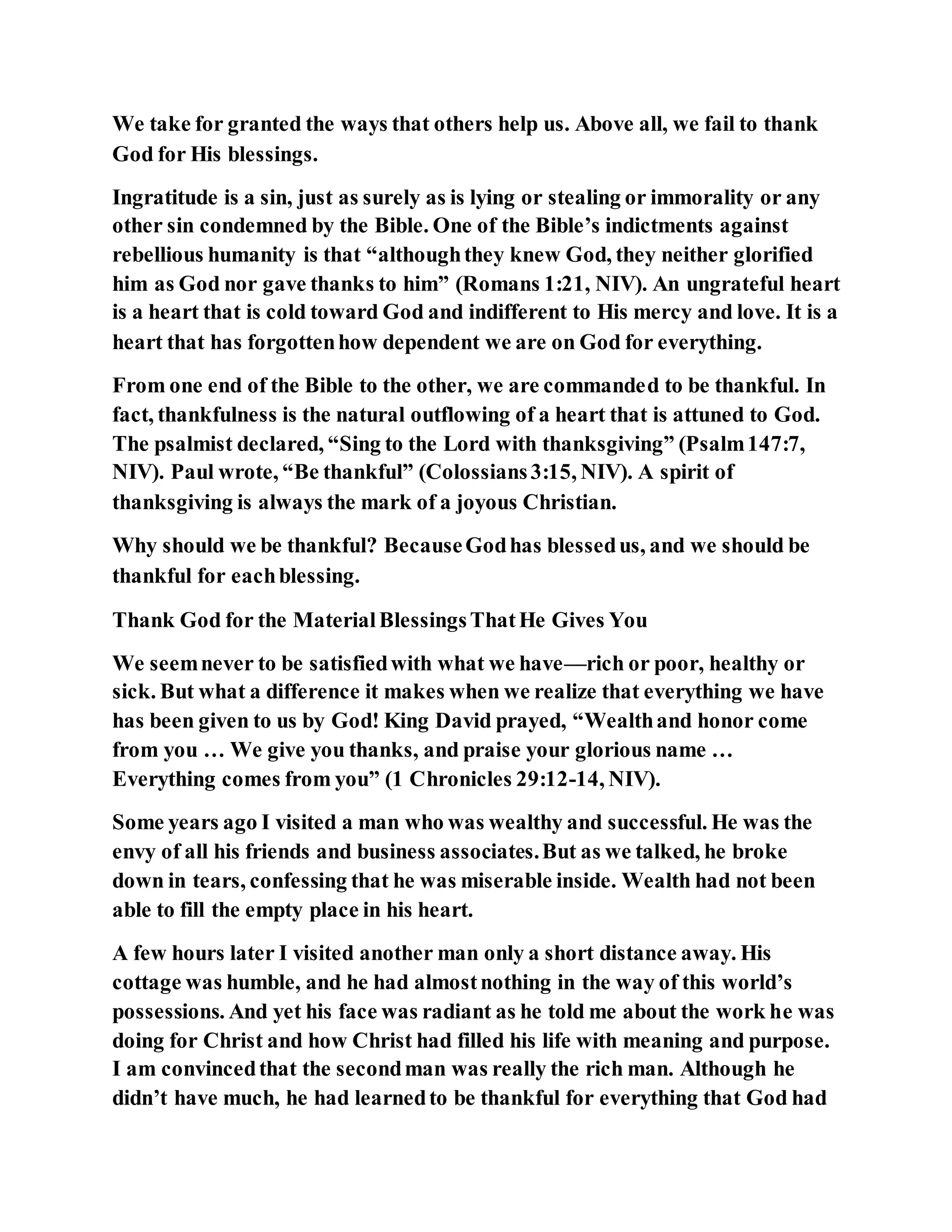 Jesus was a man of thankfulness | DOCX