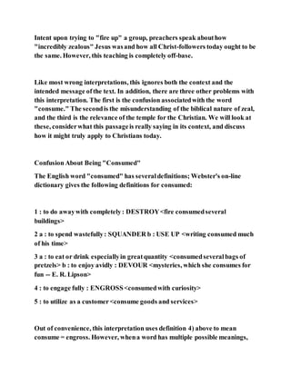 Jesus was a man of zeal | DOCX