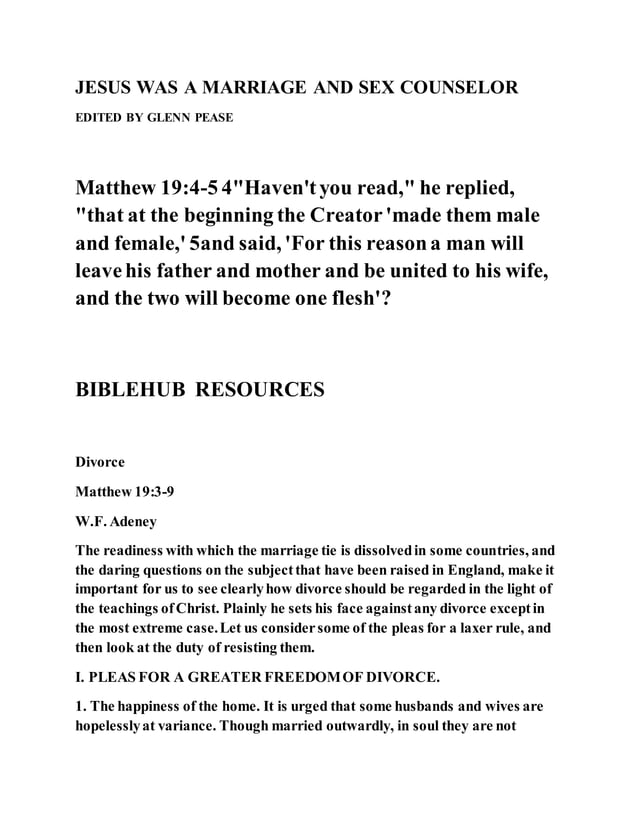 Jesus Was A Marriage And Sex Counselor Pdf