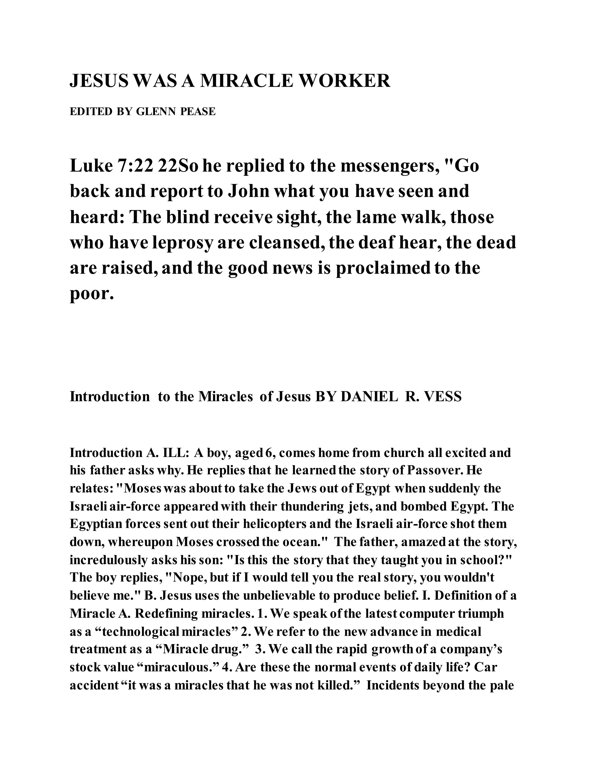 Jesus was a miracle worker | PDF