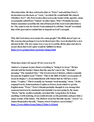 Jesus was a name changer | DOCX
