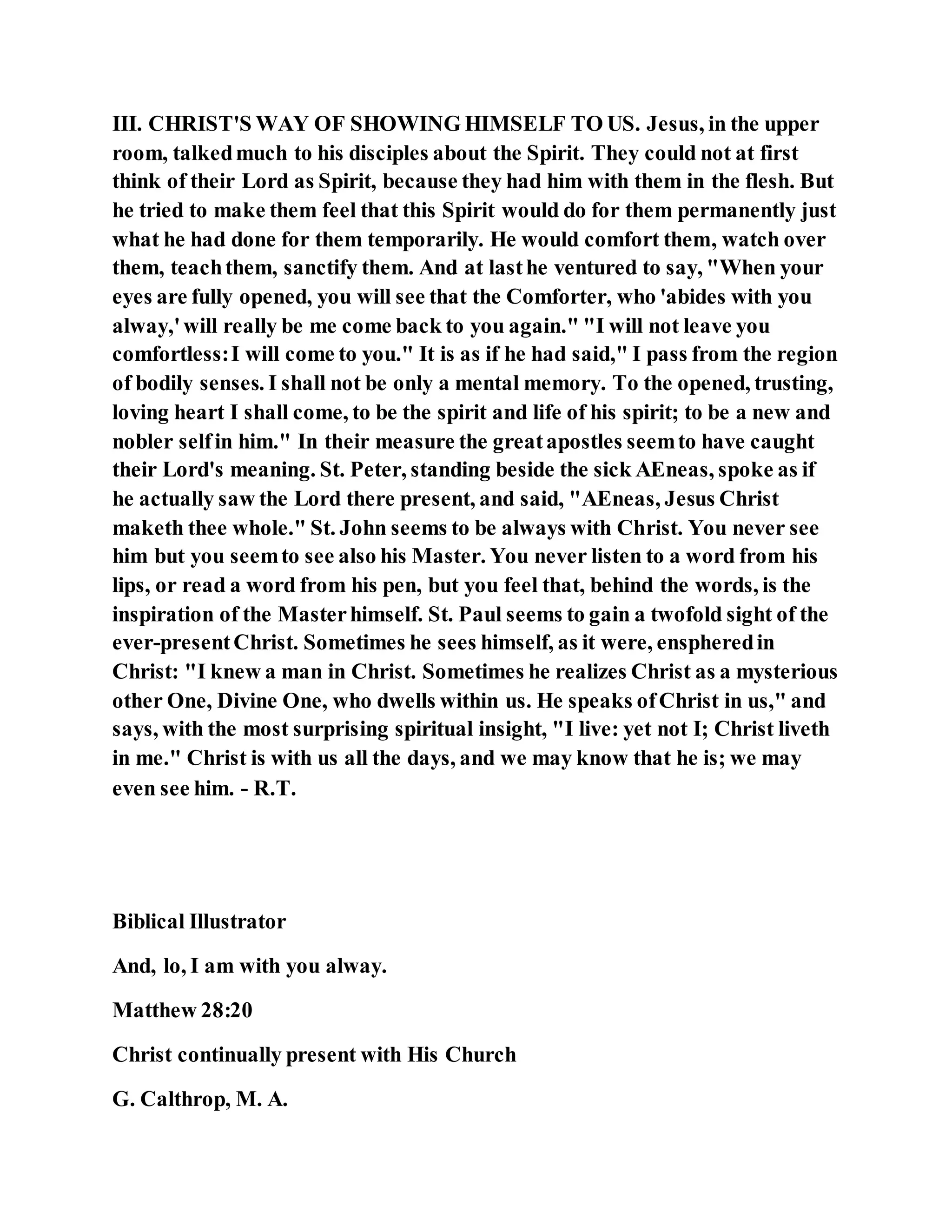Jesus was and is omnipresent | PDF