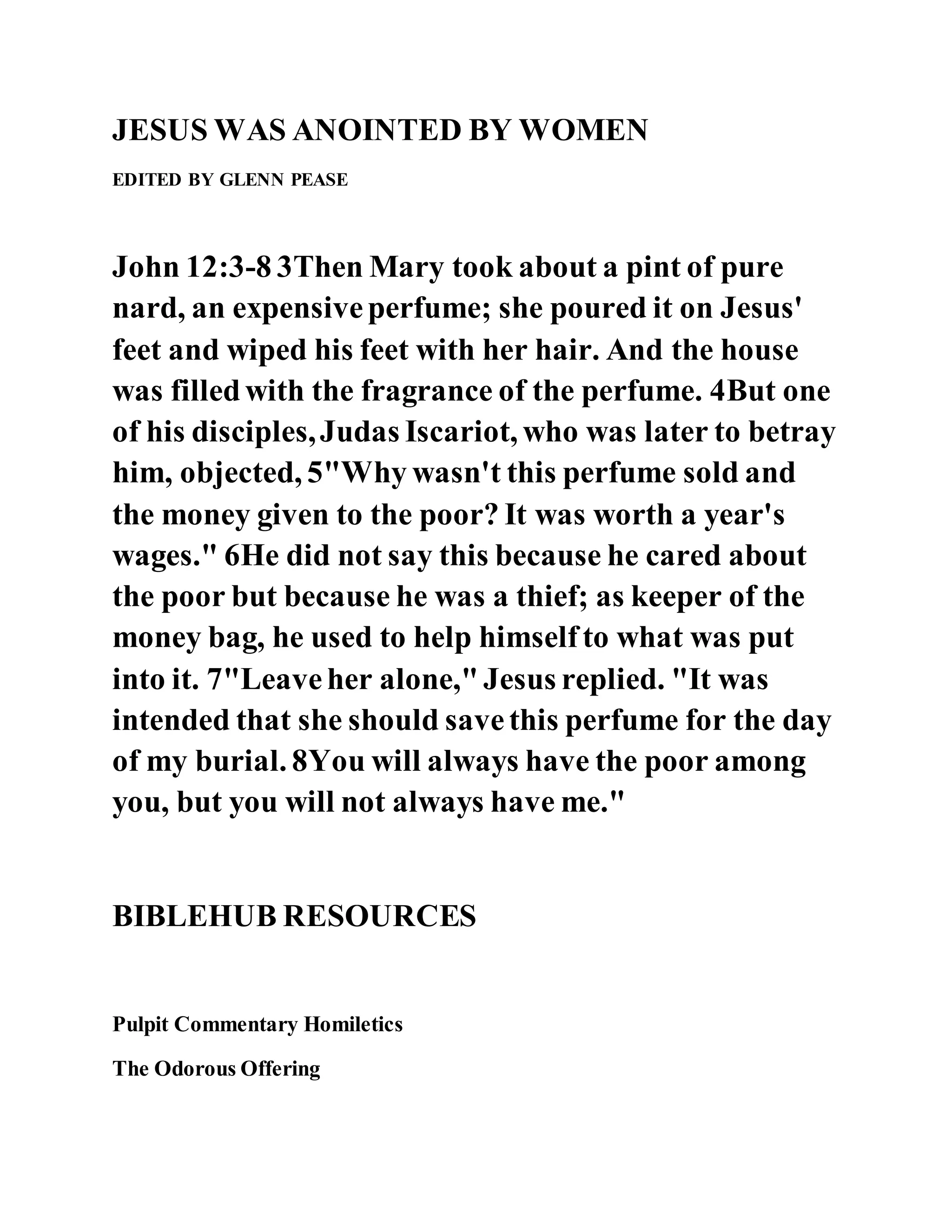 Jesus was anointed by women | PDF