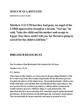 Jesus was a refugee | DOCX