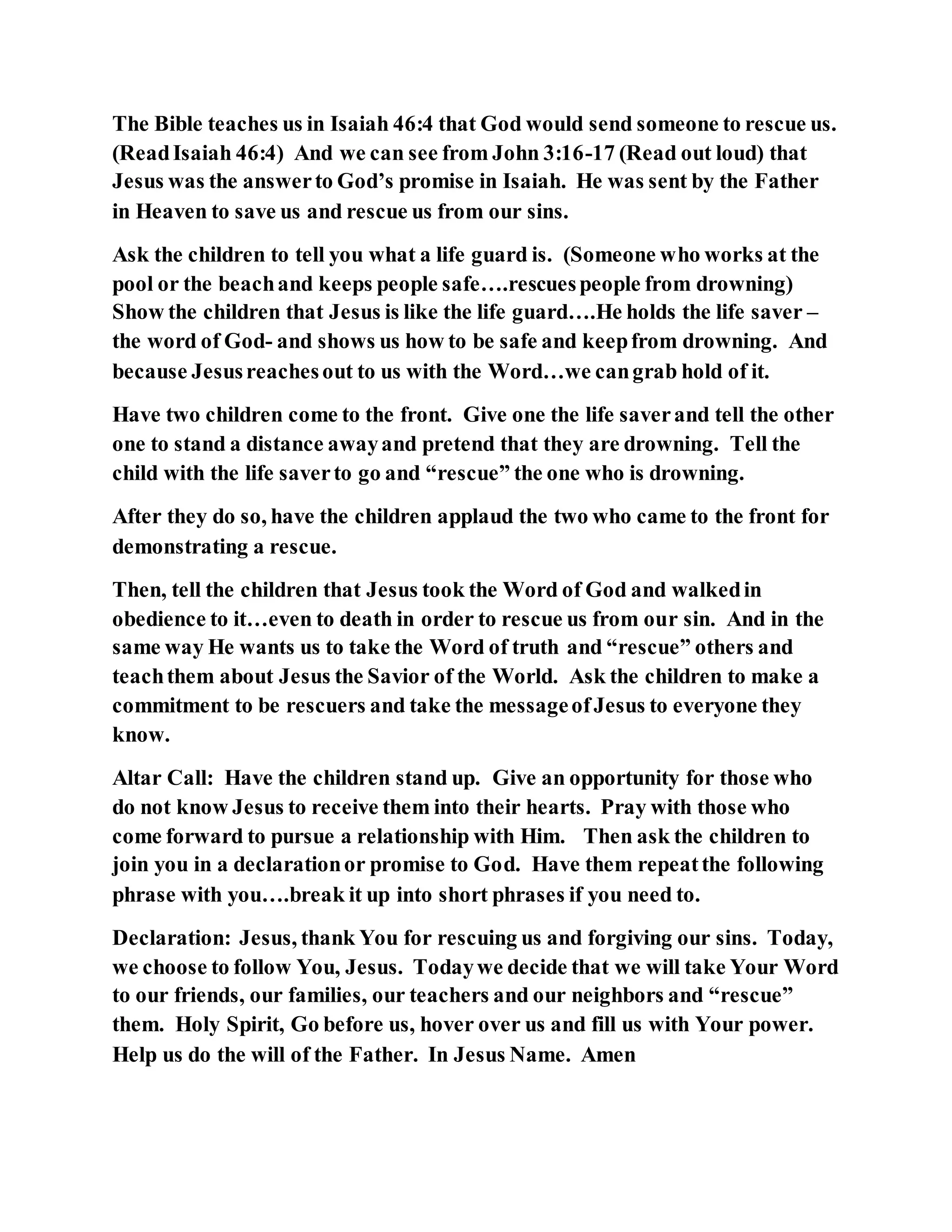 Jesus was a rescuer | PDF