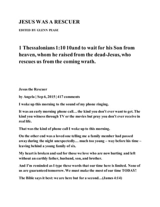 Jesus was a rescuer | PDF
