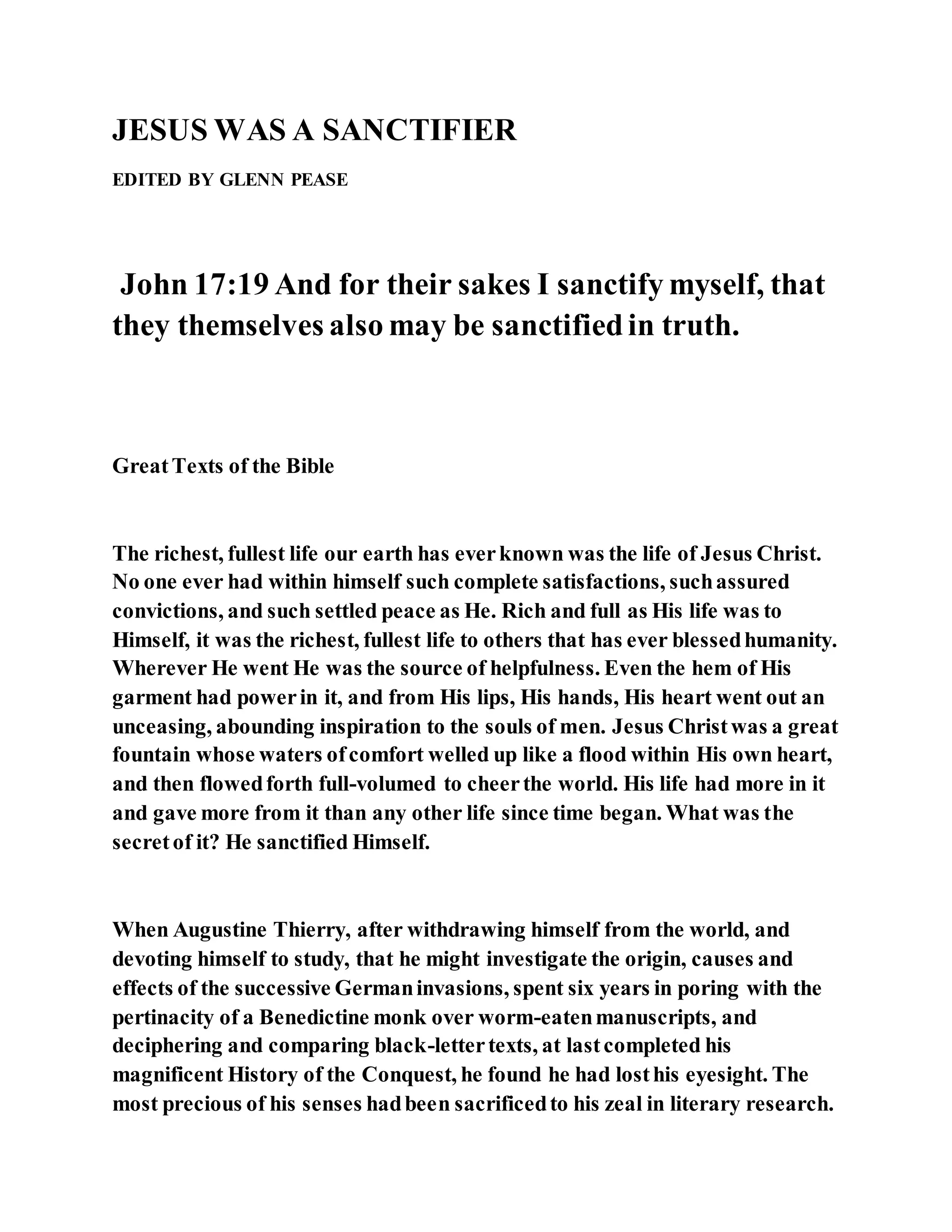 Jesus was a sanctifier | PDF