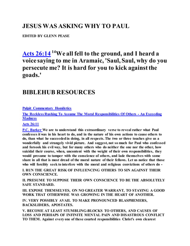 Jesus was asking why to paul | PDF