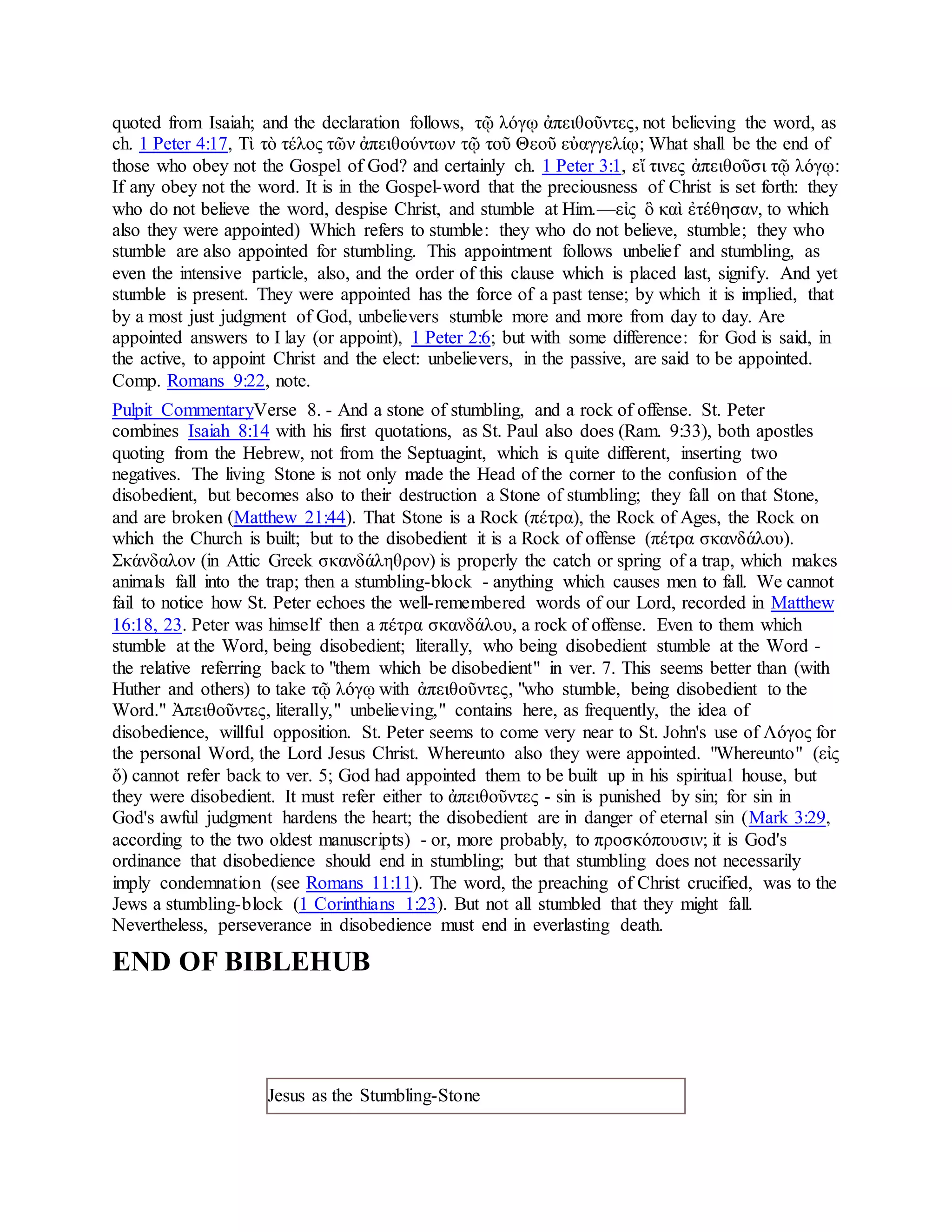 Jesus was a stone of stumbling | DOCX | Judaism | Religion & Spirituality