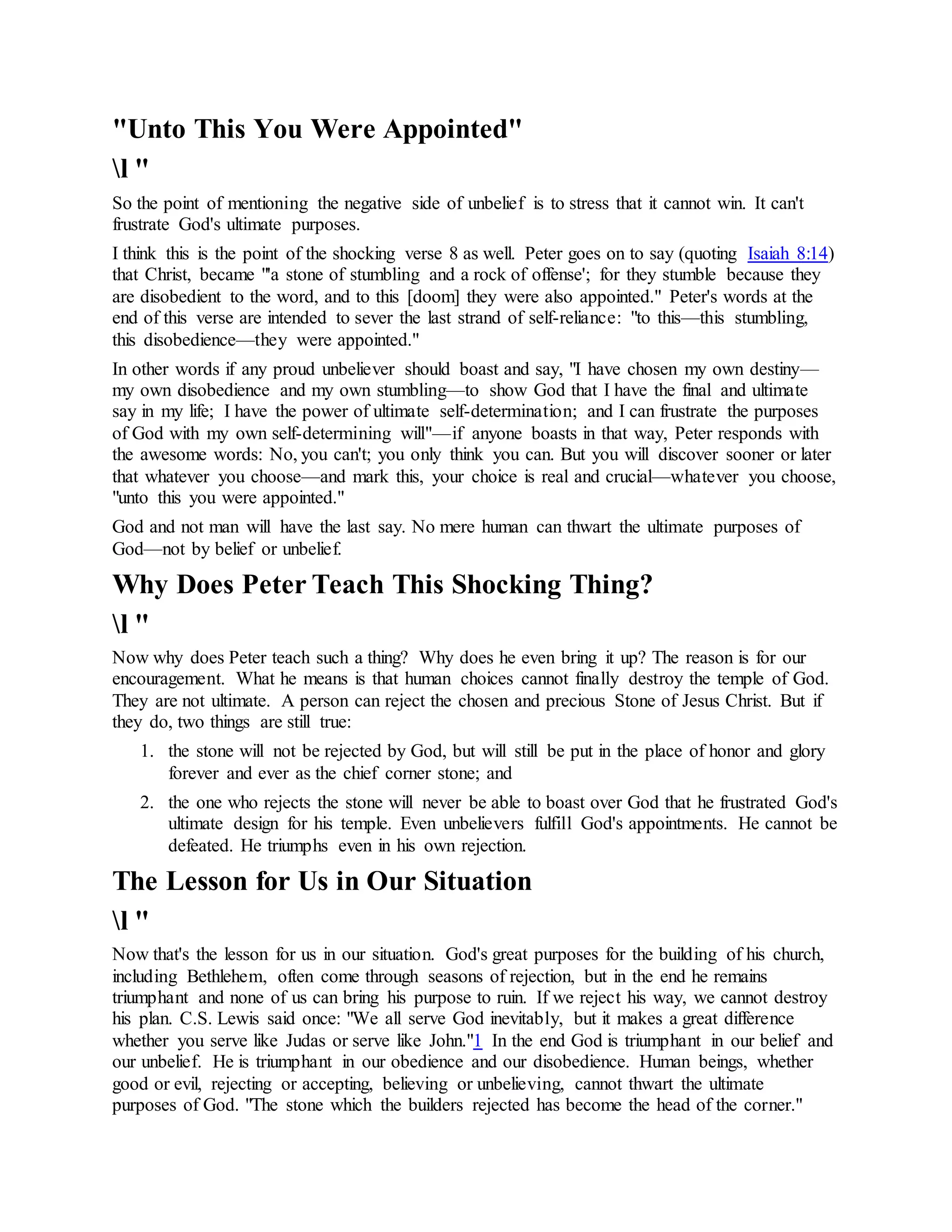 Jesus was a stone of stumbling | DOCX | Judaism | Religion & Spirituality