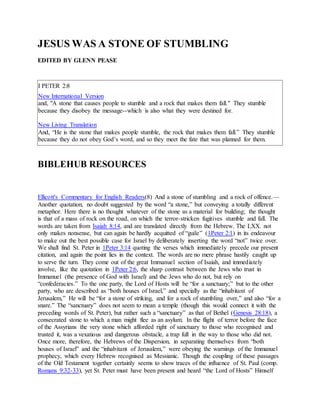 Jesus was a stone of stumbling | PDF