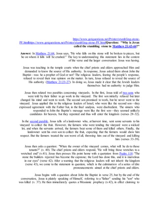 Jesus was a stone of stumbling | DOCX | Judaism | Religion & Spirituality