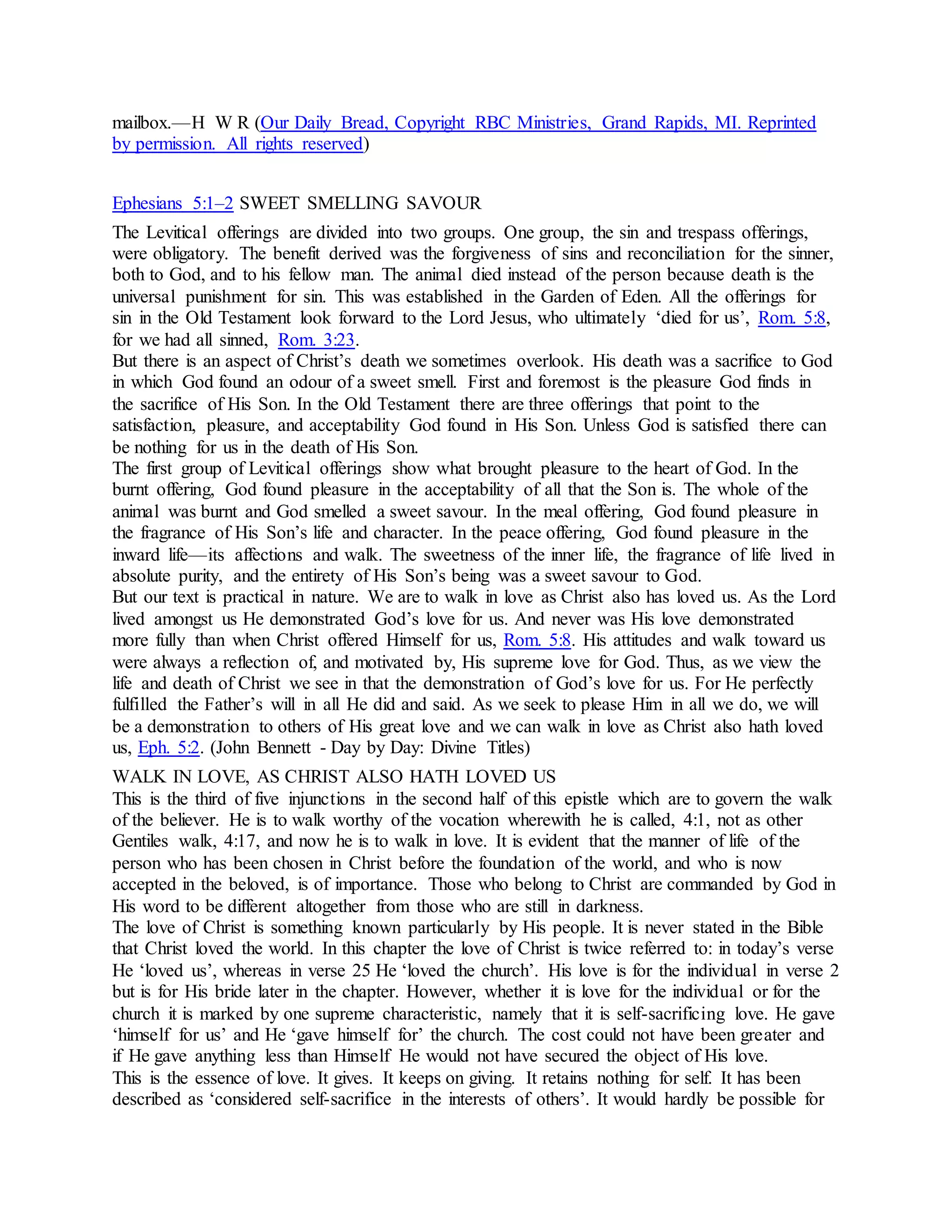 Jesus was a sweet smelling sacrifice | PDF