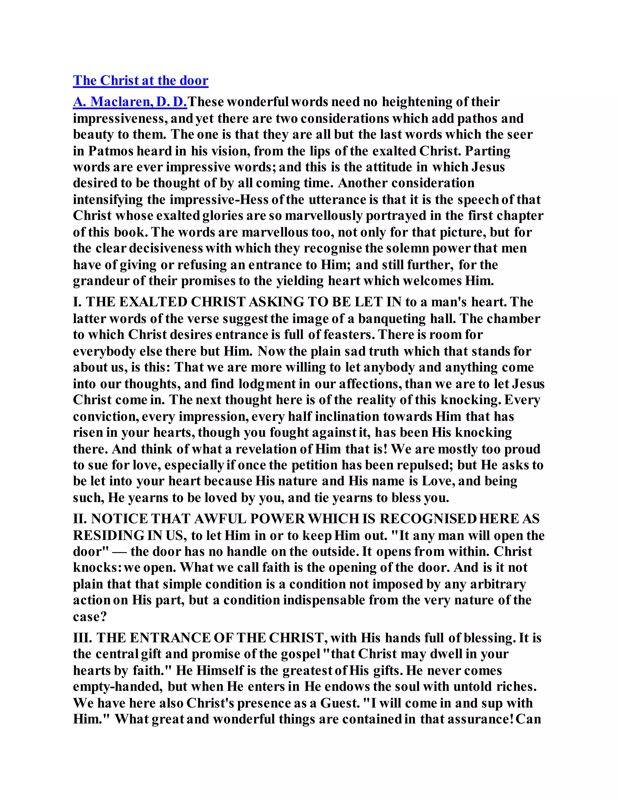 Jesus was at the door knocking | PDF