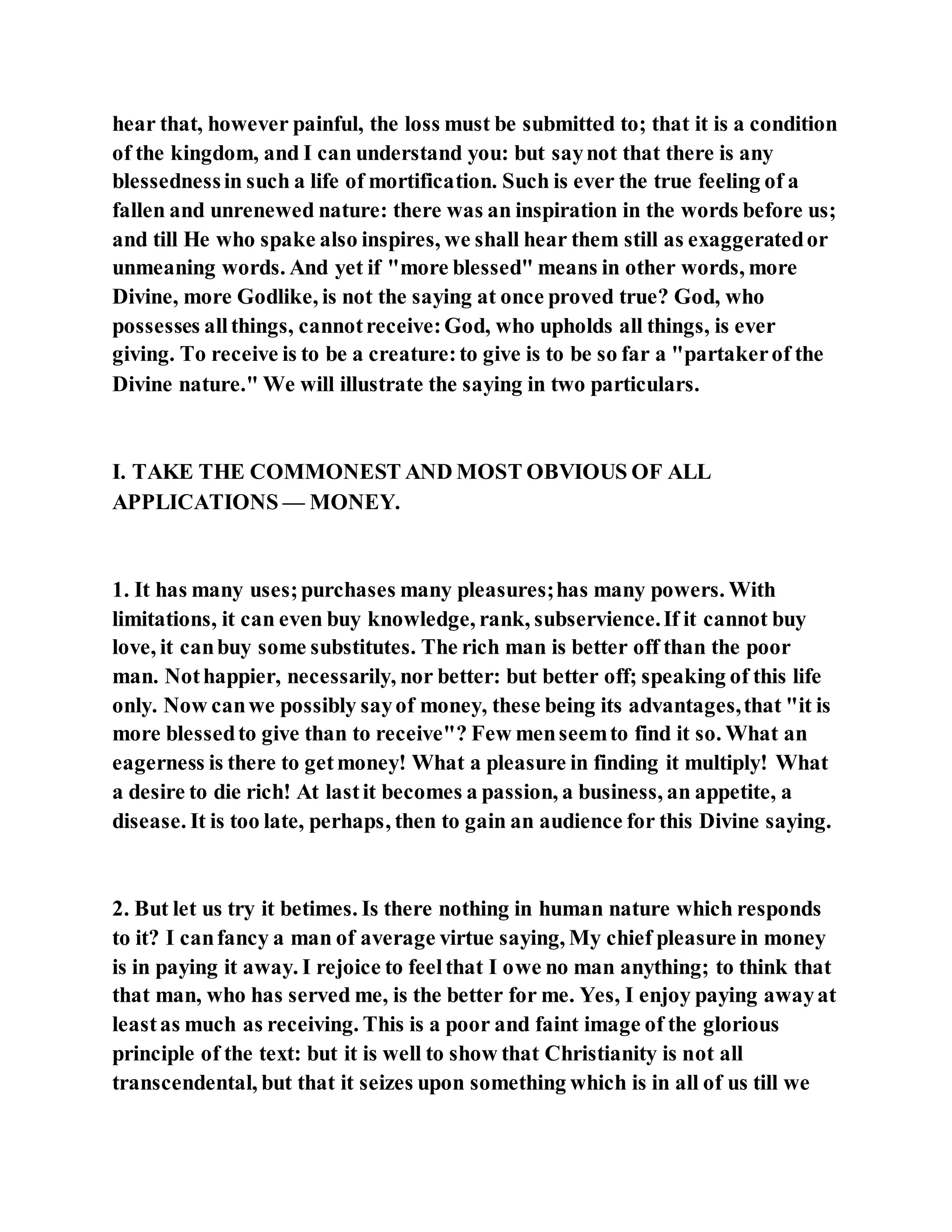 Jesus was blessing the giver | DOCX