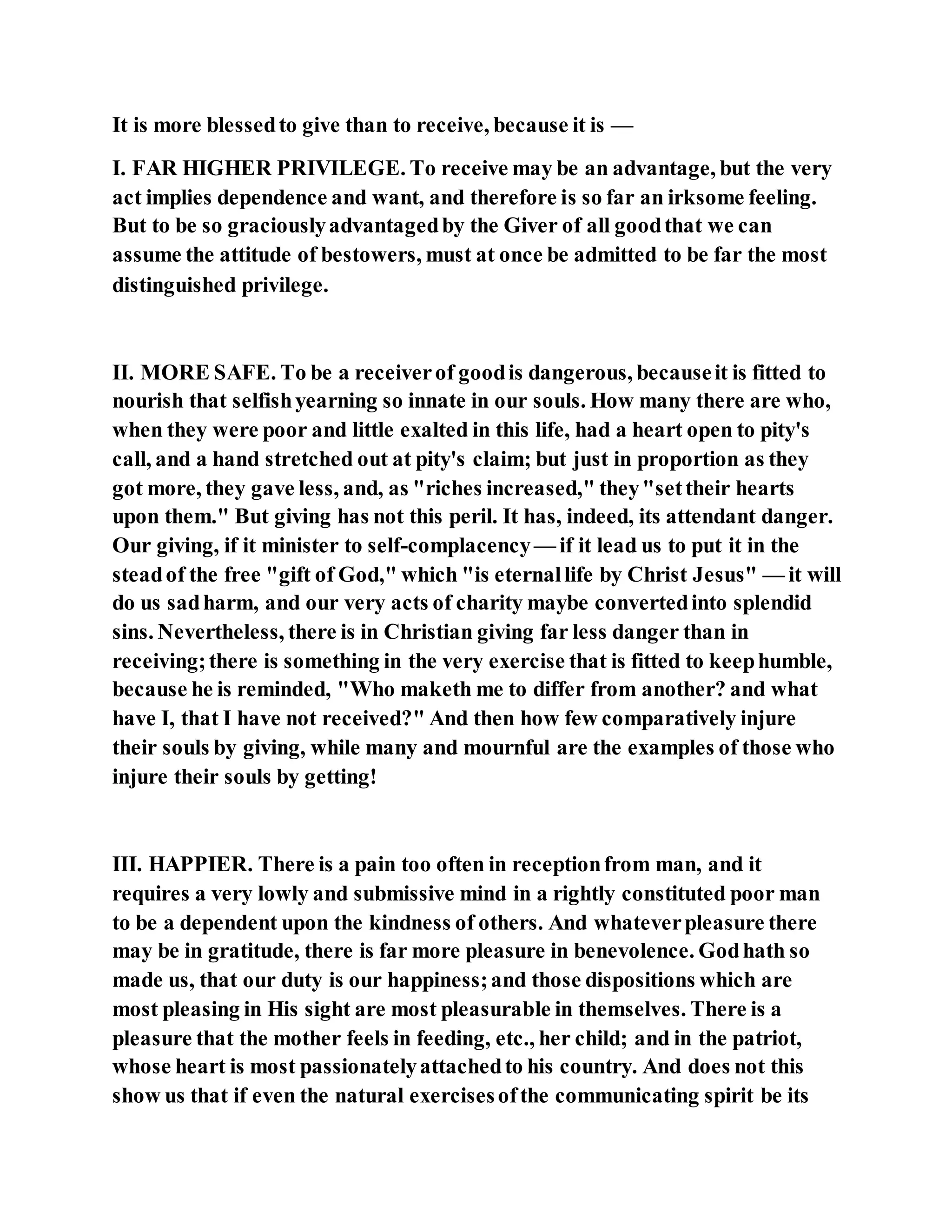 Jesus was blessing the giver | DOCX