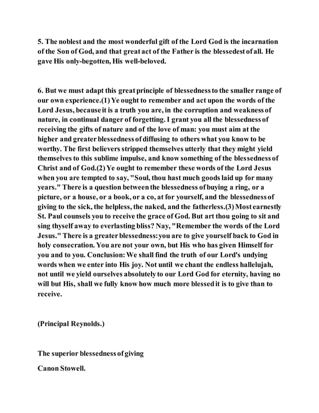 Jesus was blessing the giver | DOCX