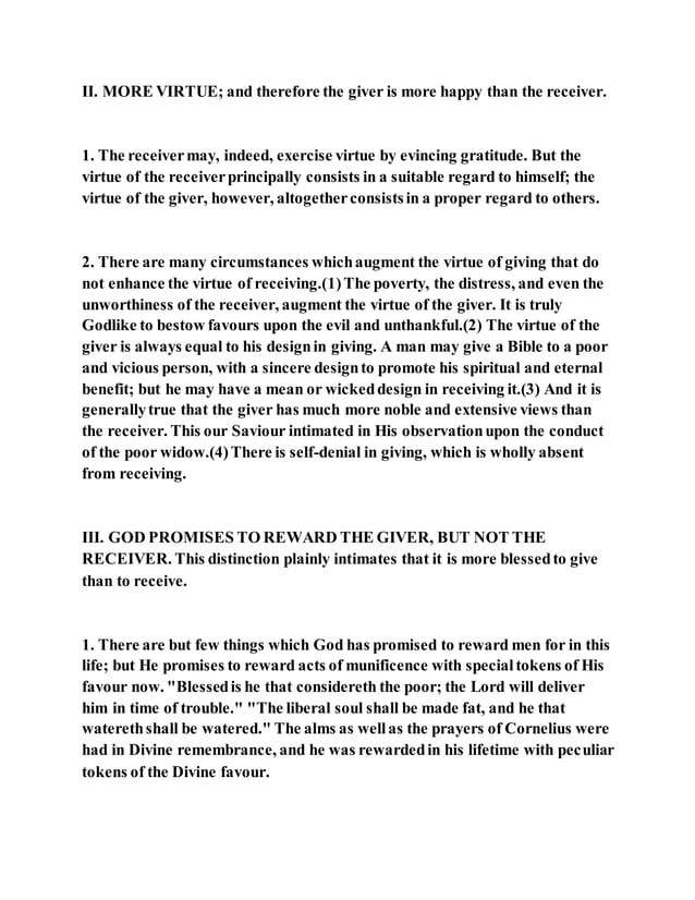 Jesus was blessing the giver | DOCX