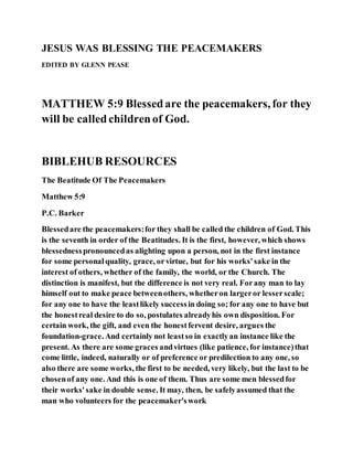Jesus was blessing the peacemakers | DOCX