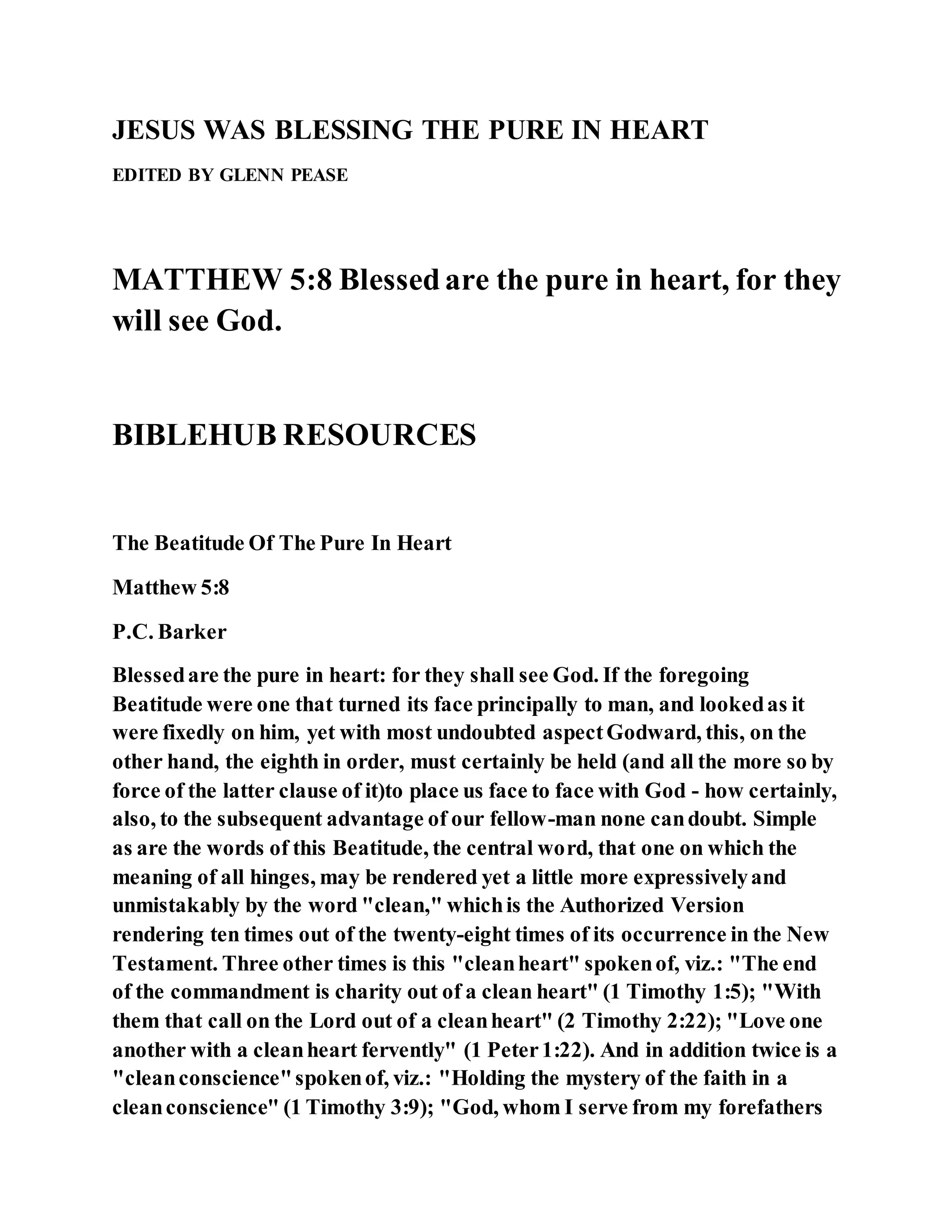 Jesus was blessing the pure in heart | DOCX