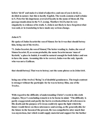 Jesus was calling judas a devil | DOCX