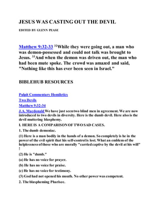 Jesus was casting out the devil | DOCX