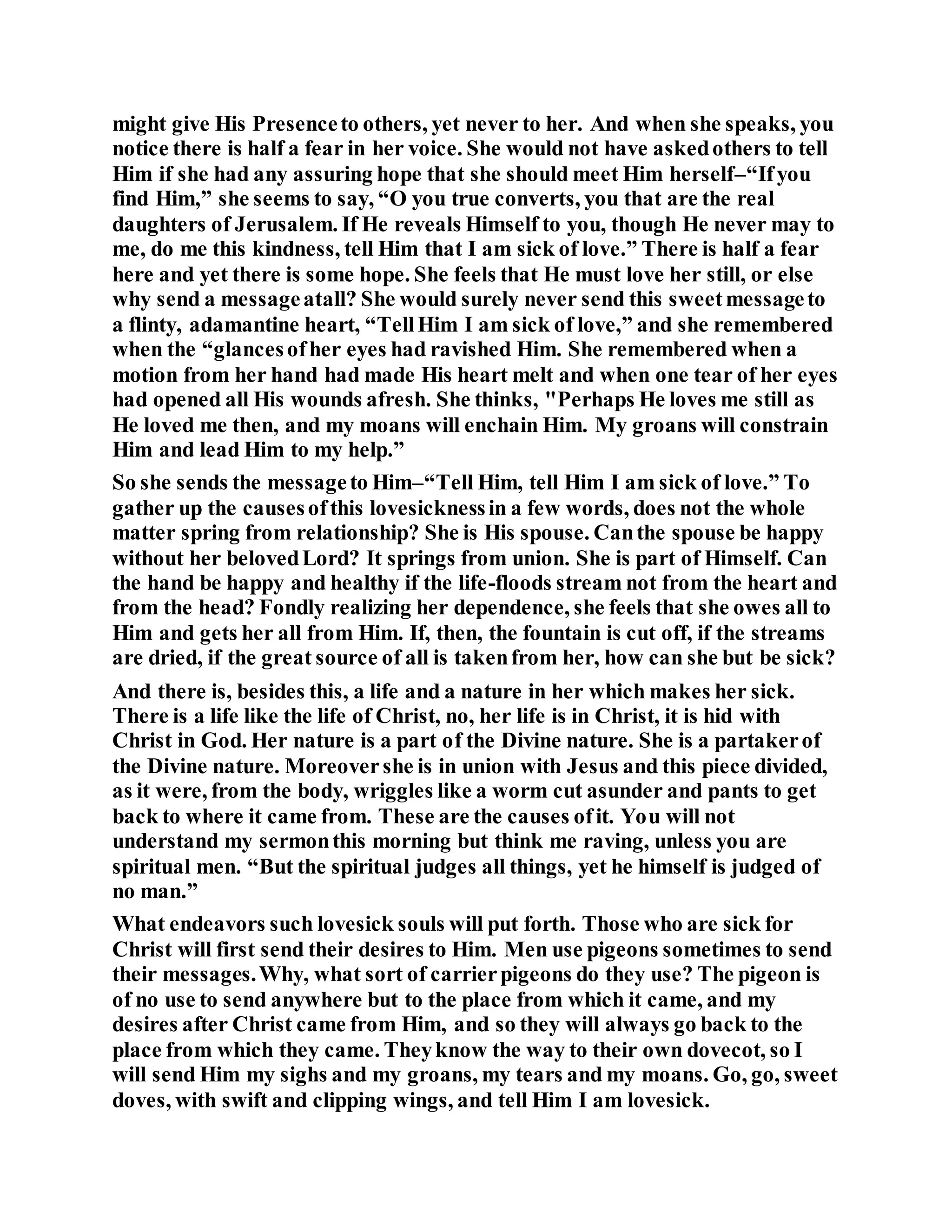 Jesus was causing love sickness | DOCX