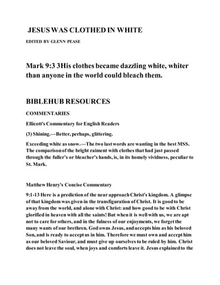 Jesus was clothed in white | DOCX
