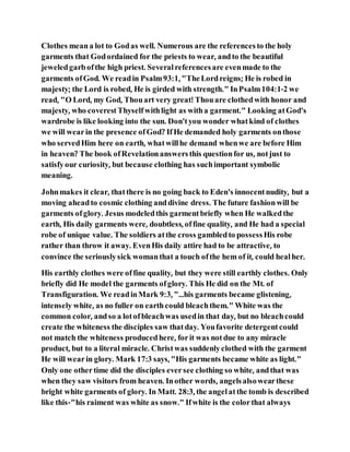 Jesus was clothed in white | DOCX