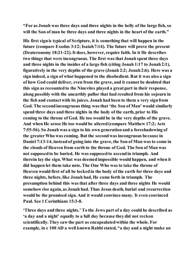 Jesus was comparing himself to jonah | PDF