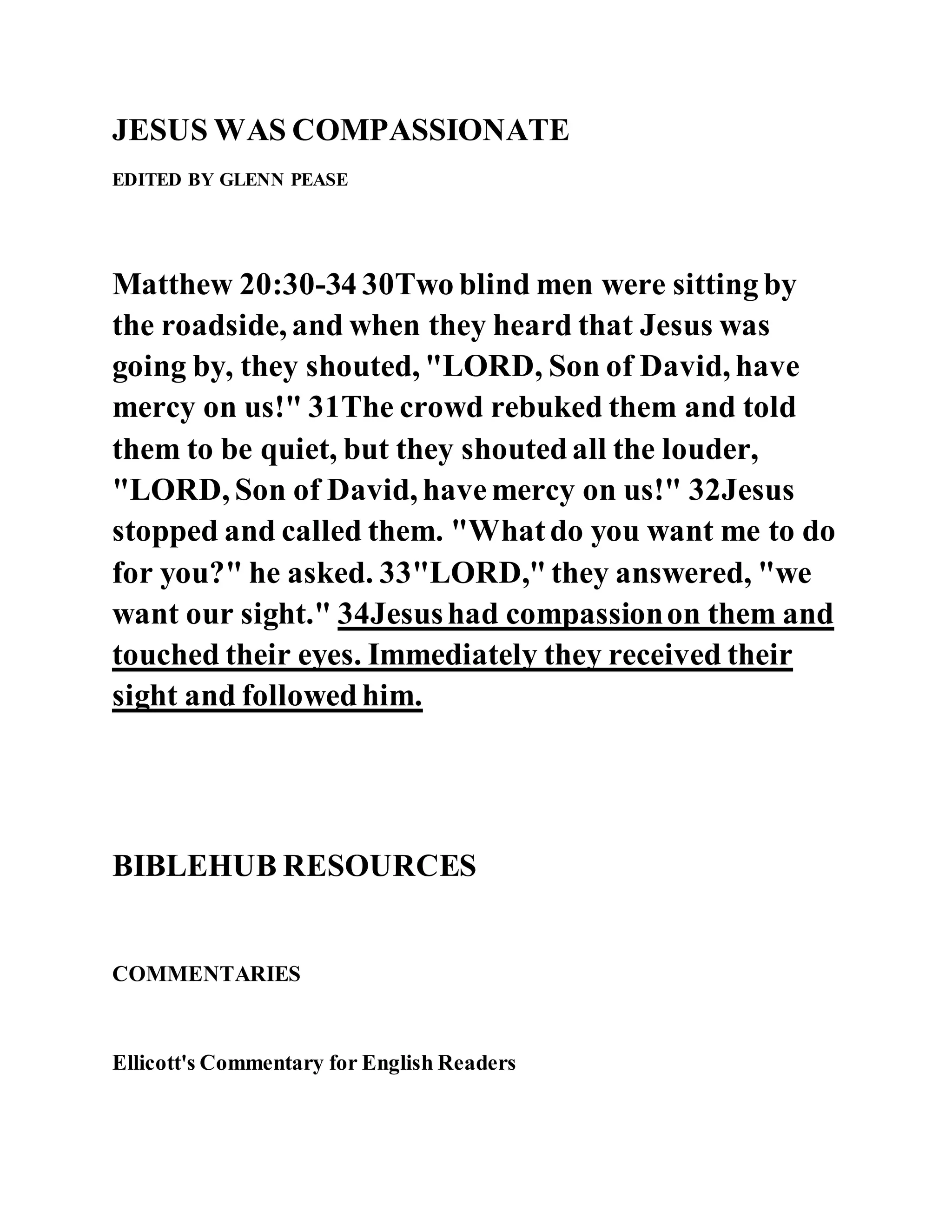 Jesus was compassionate | PDF