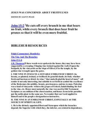 Jesus was concerned about fruitfulness | PDF