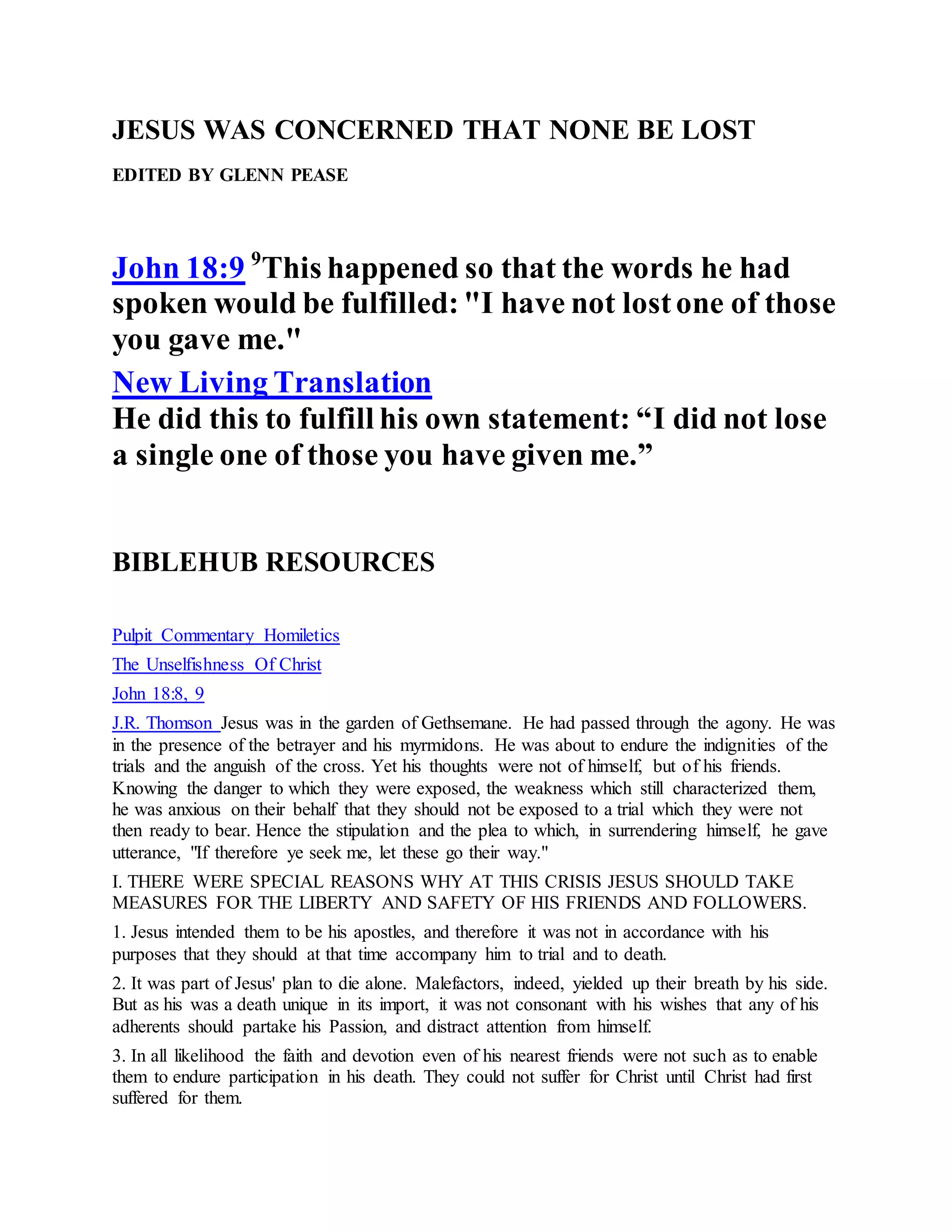 Jesus was concerned that none be lost | PDF