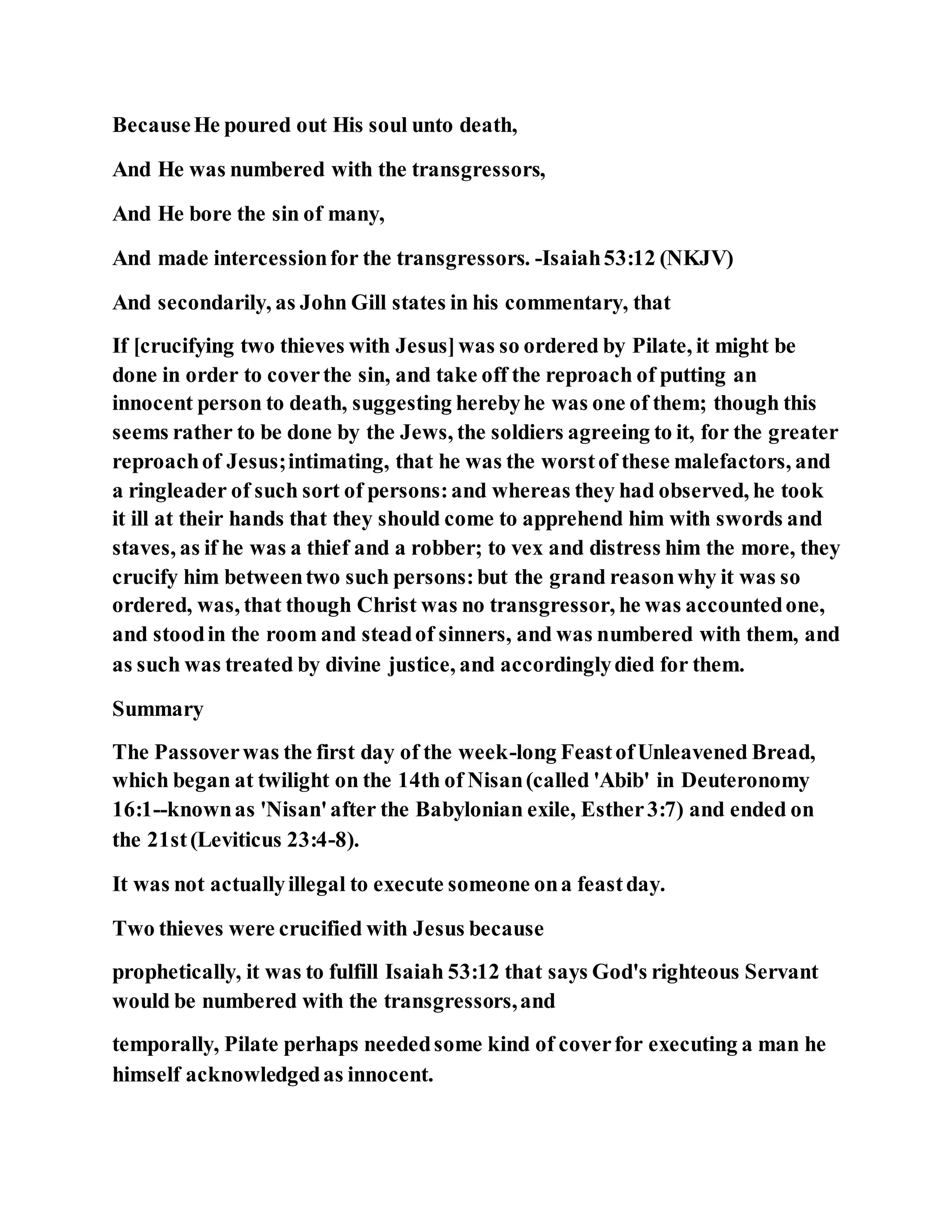 Jesus was crucified between two thieves | DOCX