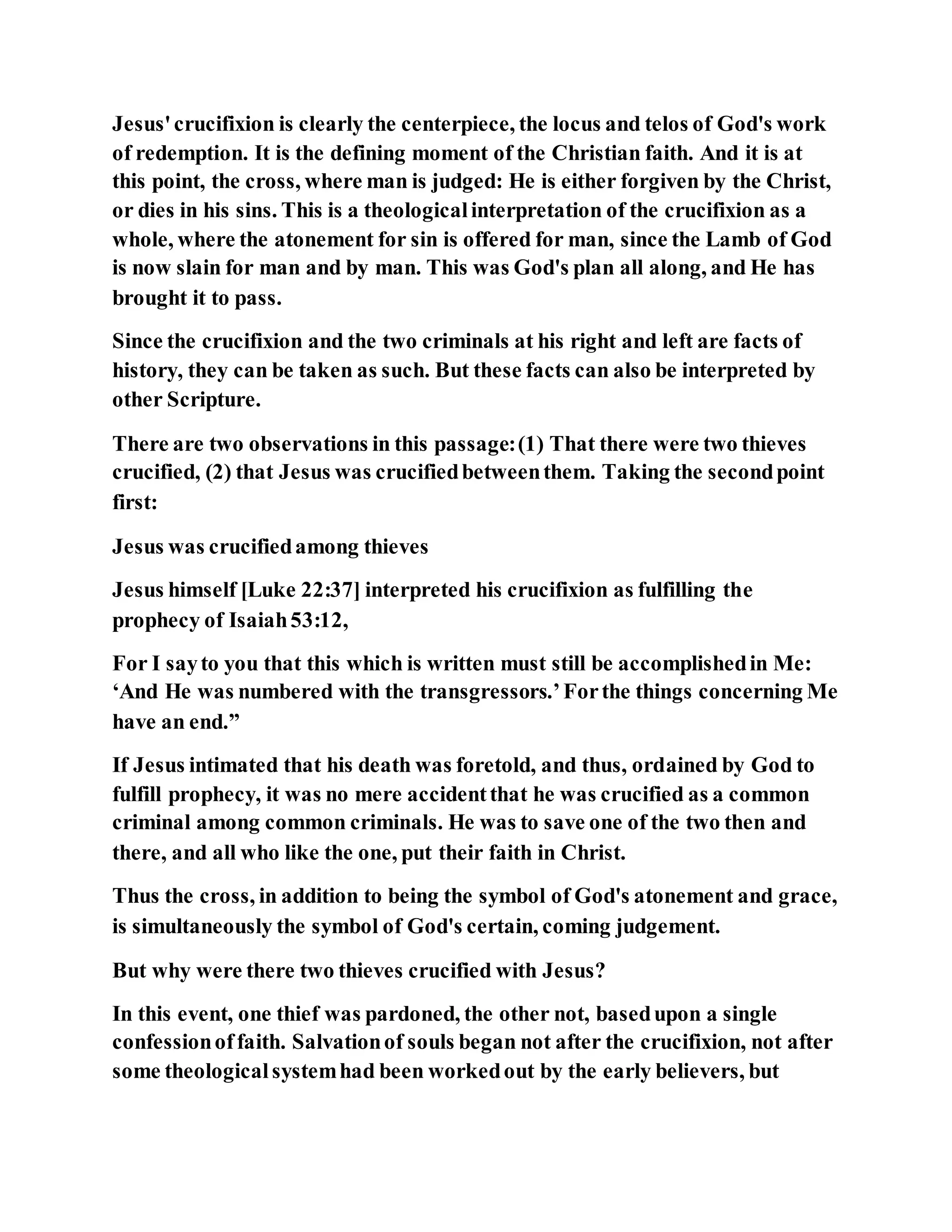 Jesus was crucified between two thieves | DOCX