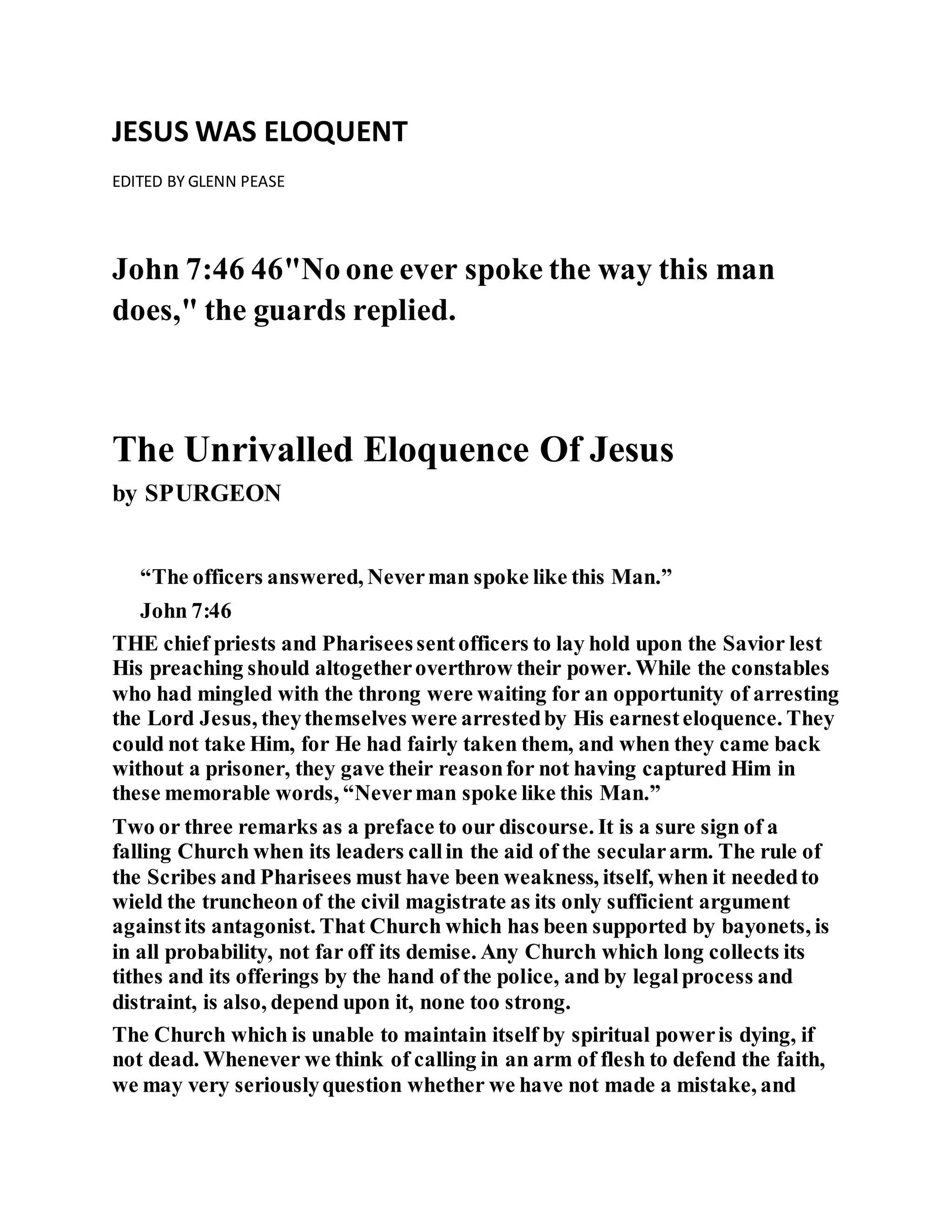 Jesus was eloquent | DOCX